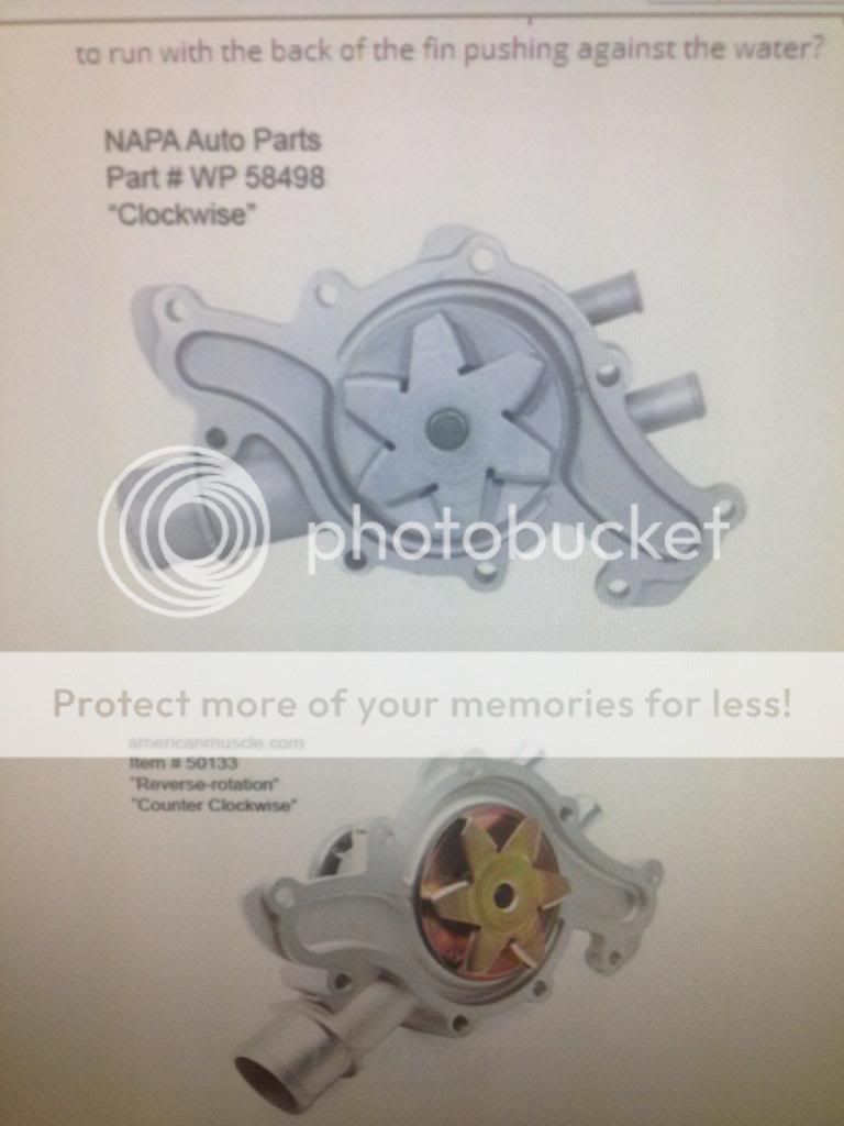 Water pump-standard rotation or reverse - Ford Truck Enthusiasts Forums